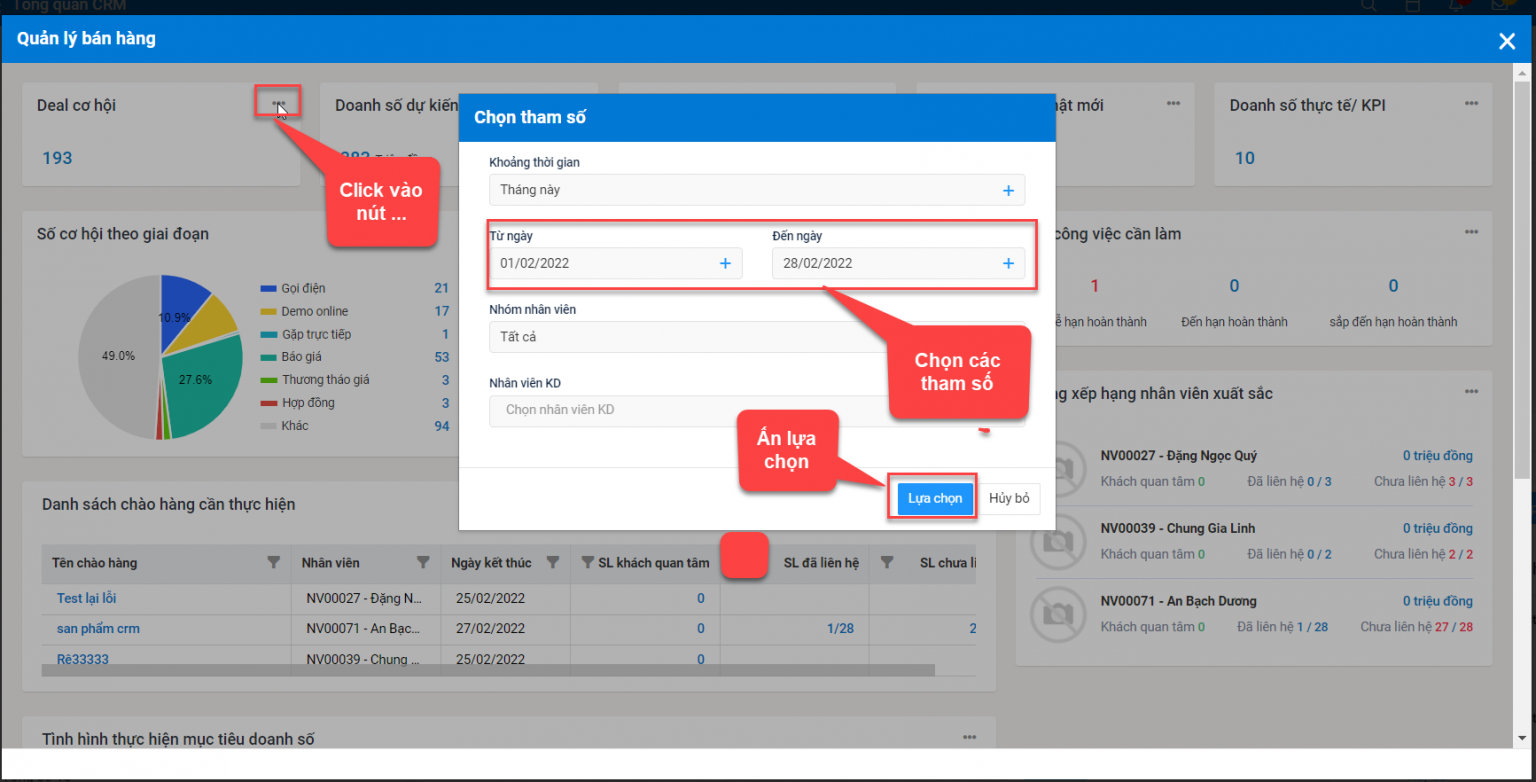 Dashboards tổng quan quản lý bán hàng B2B – Hỗ trợ khách hàng